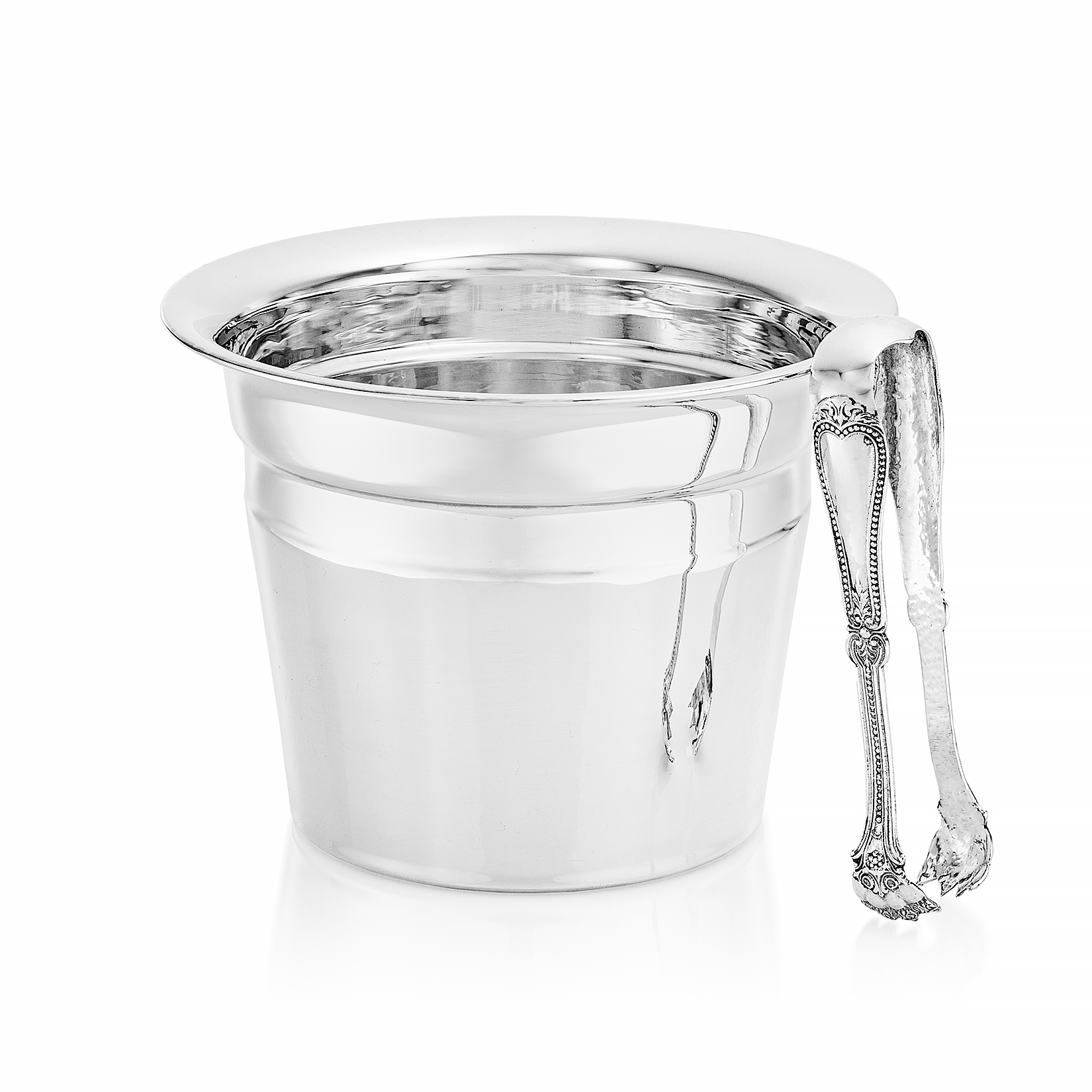 Ασημένια παγοθήκη με λαβίδα – Solon Evaggelou Silver